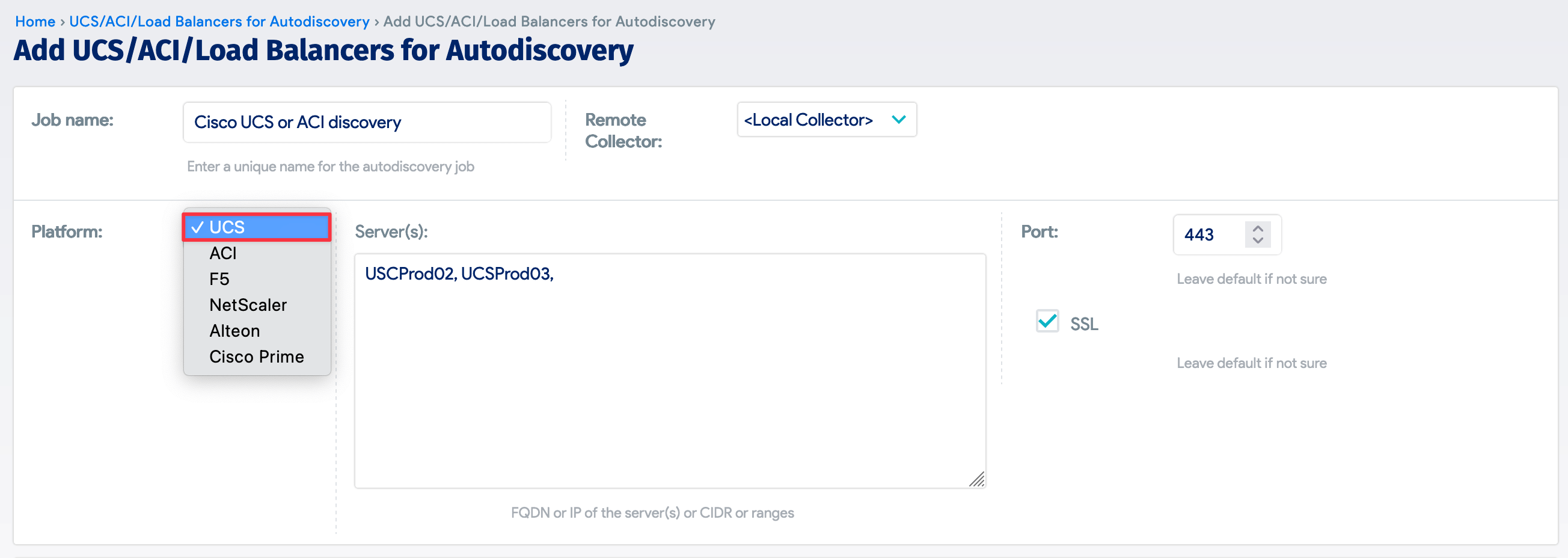 Cisco UCS Cluster / ACI Fabric Autodiscovery | Device42