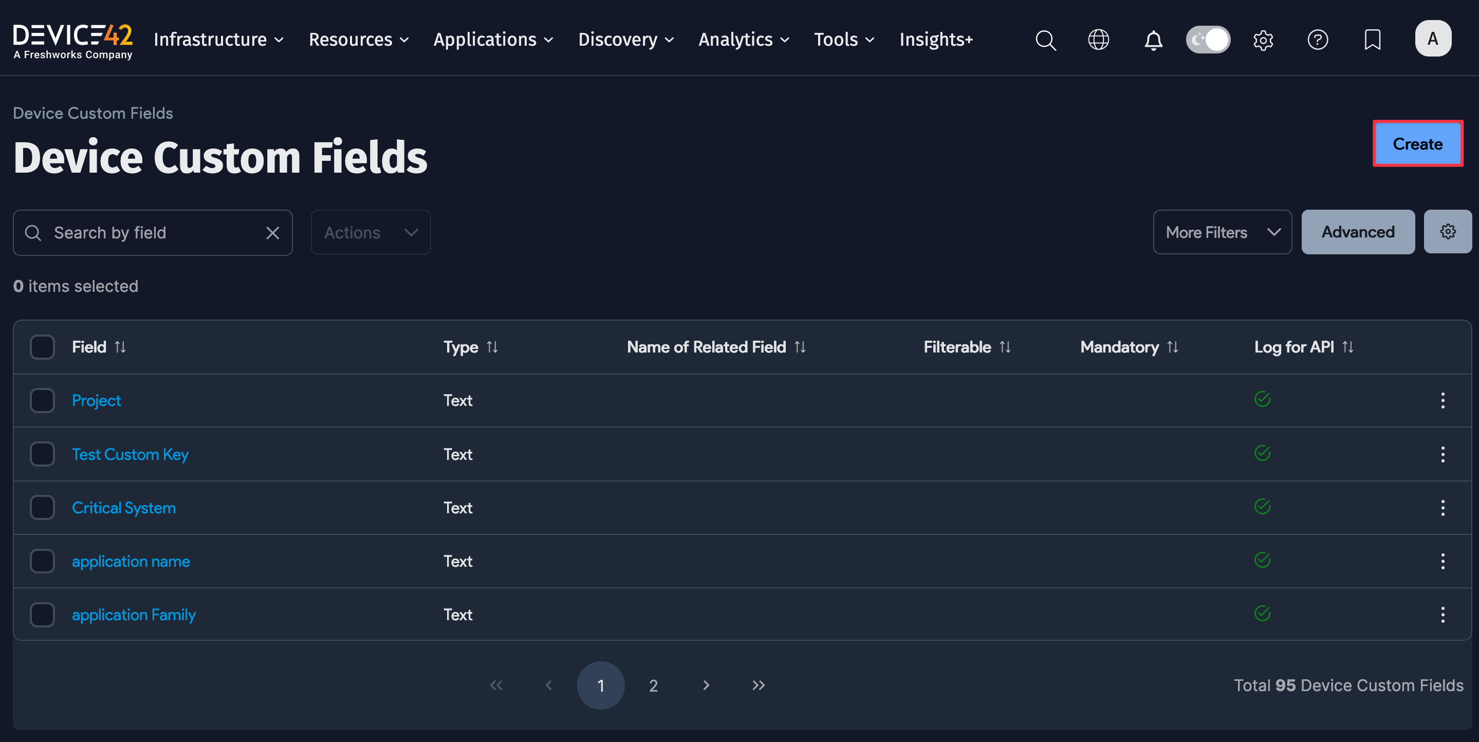 Custom Fields | Device42