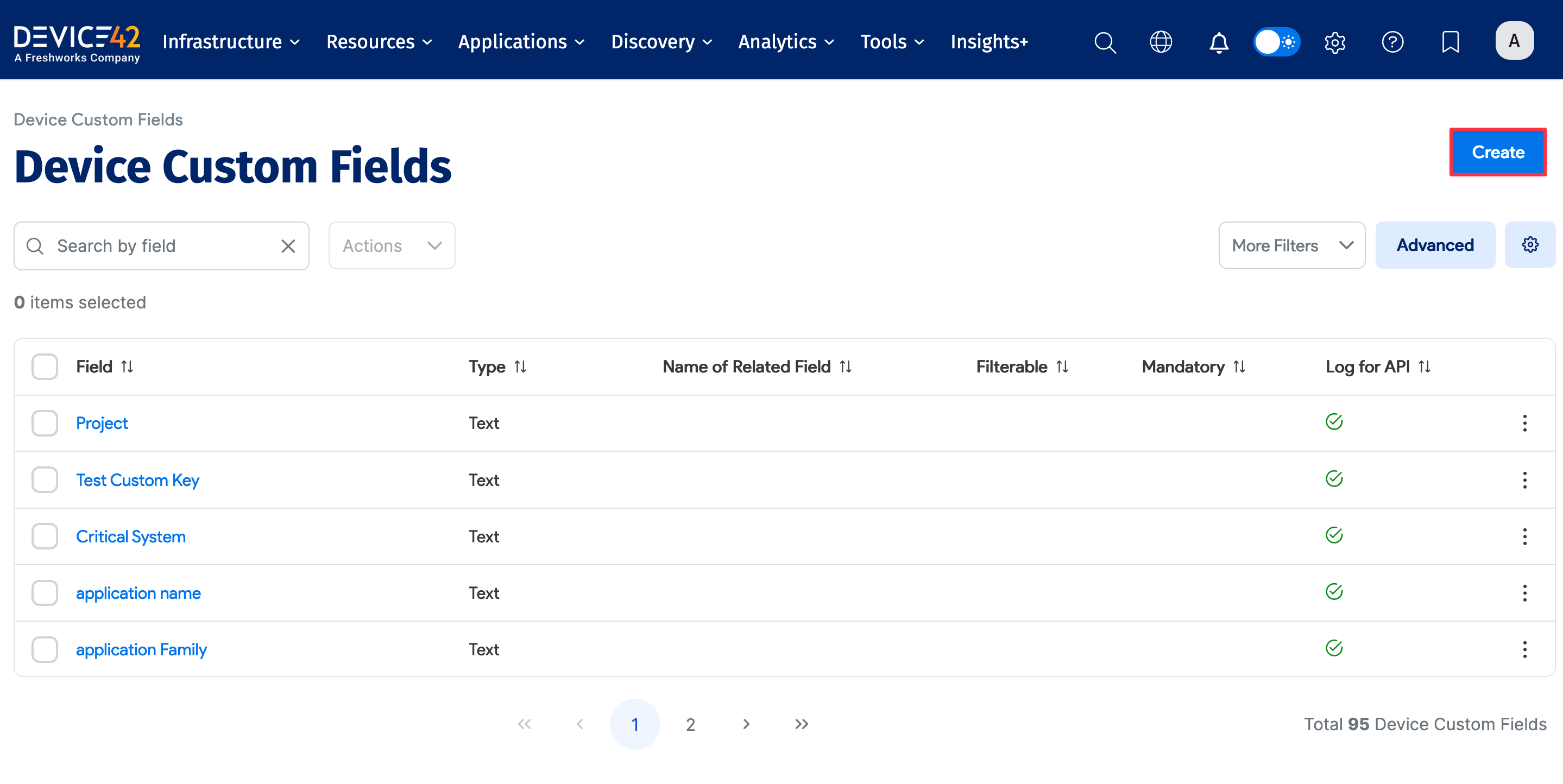 Custom Fields | Device42