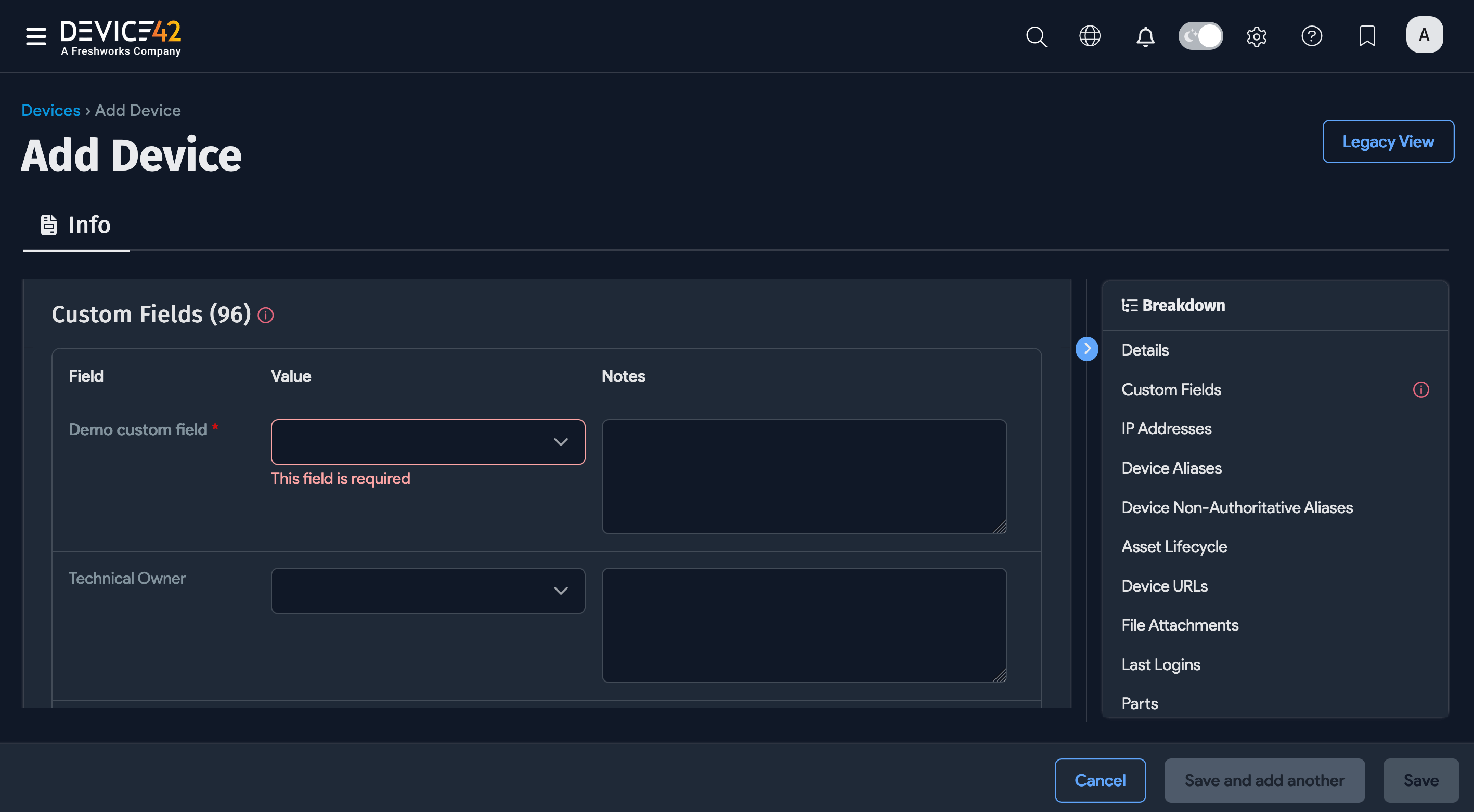 Custom Fields | Device42