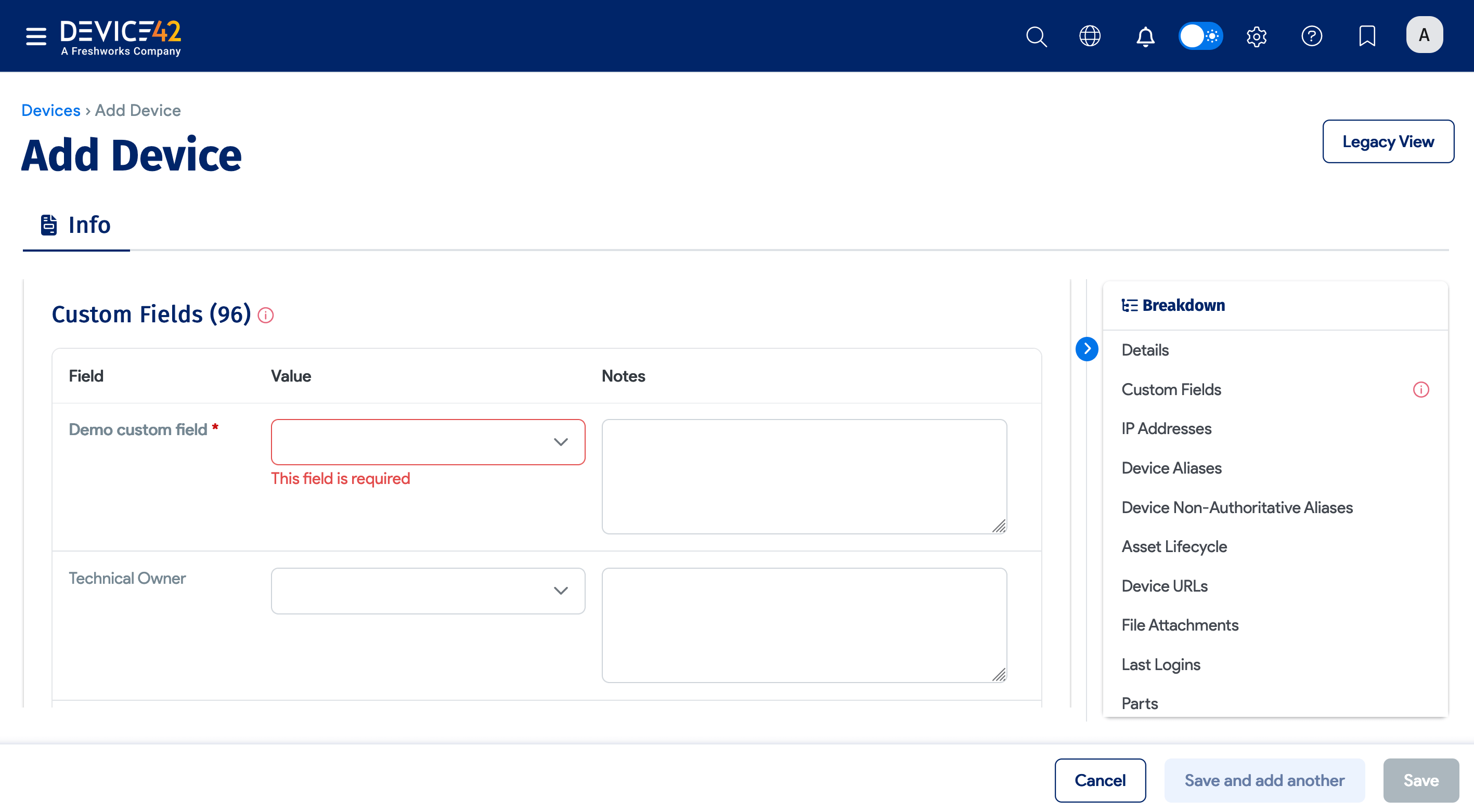 Custom Fields | Device42