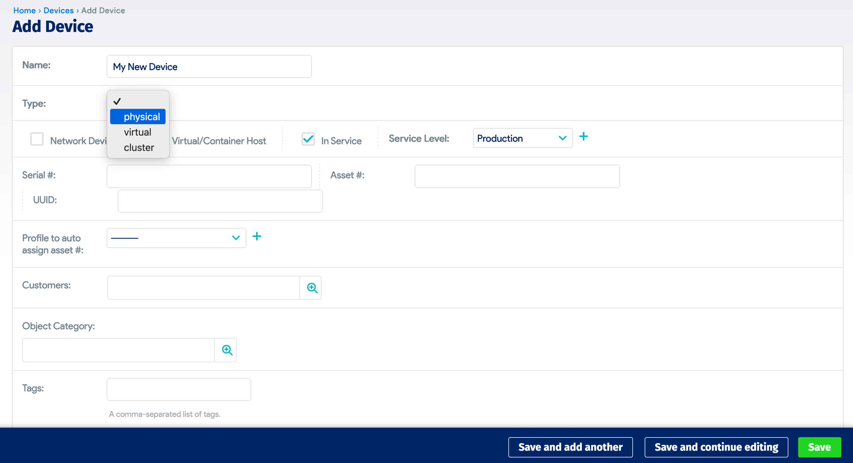 Add/Edit a Device | Device42