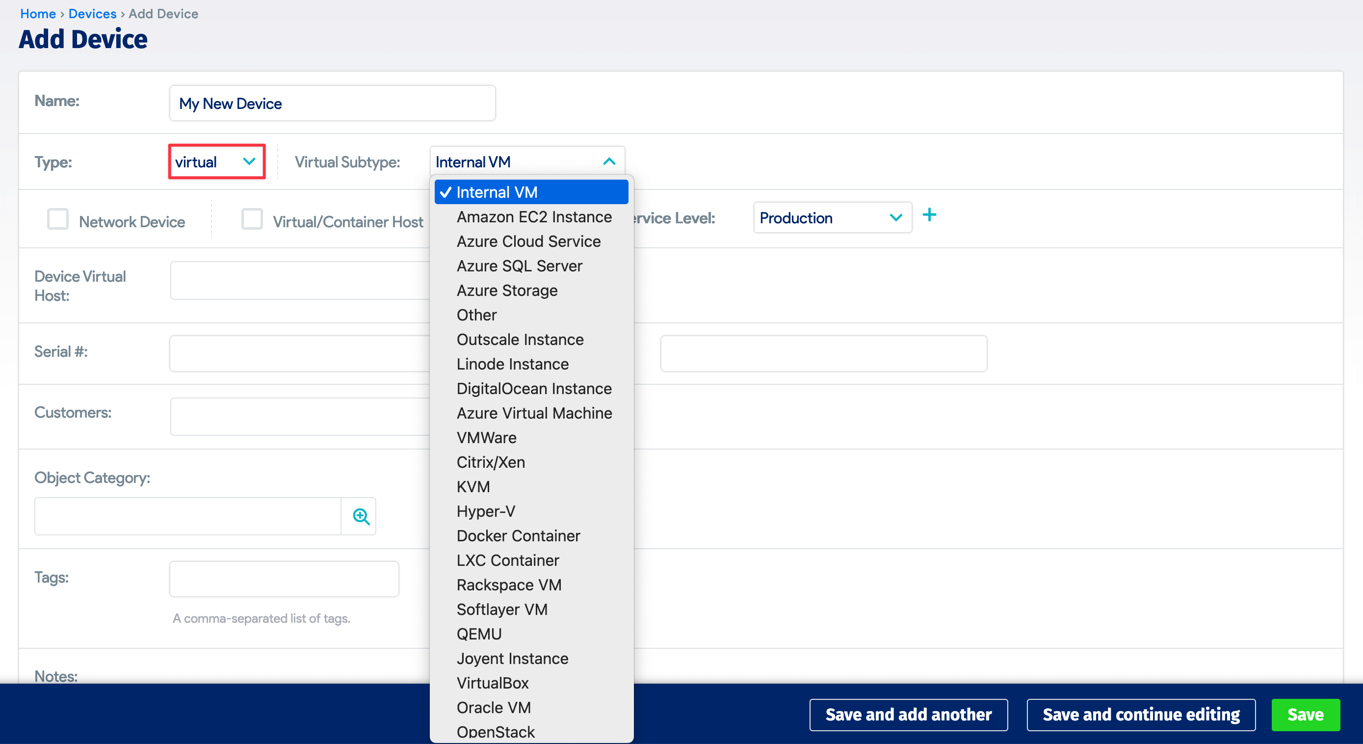 Add/Edit a Device | Device42
