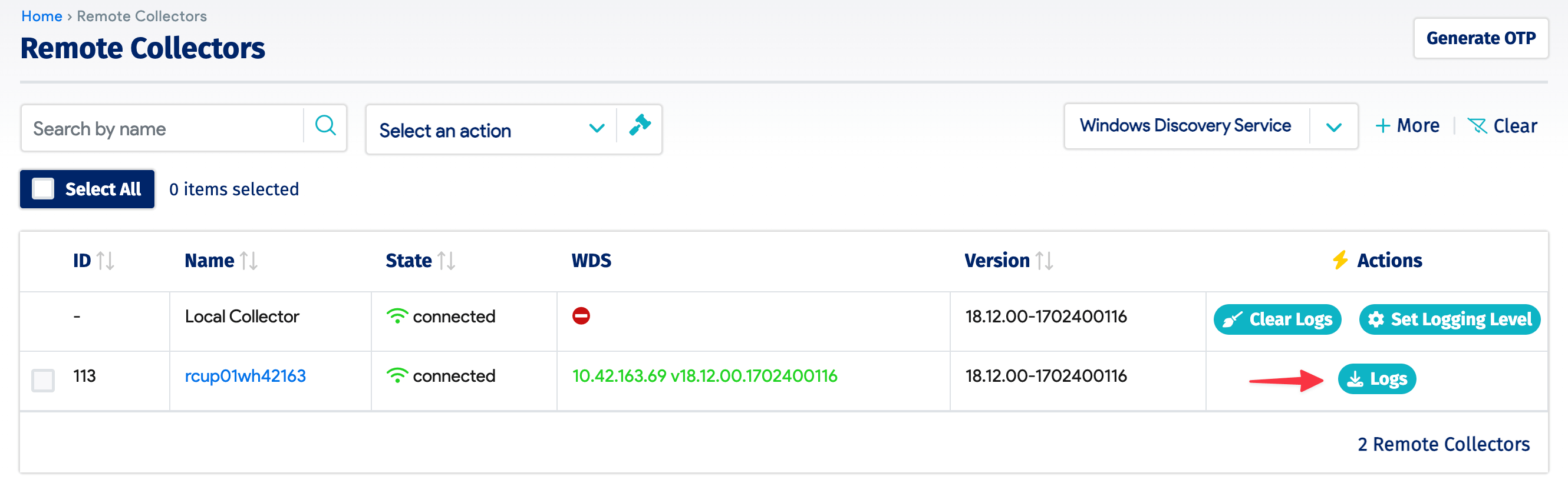 Generate log bundle | Device42