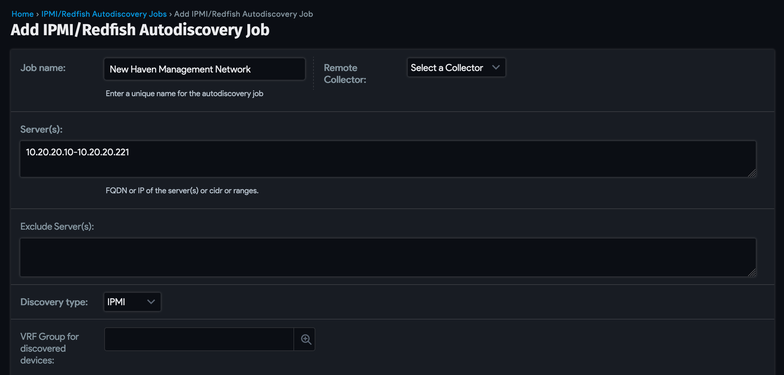 IPMI/Redfish Autodiscovery | Device42