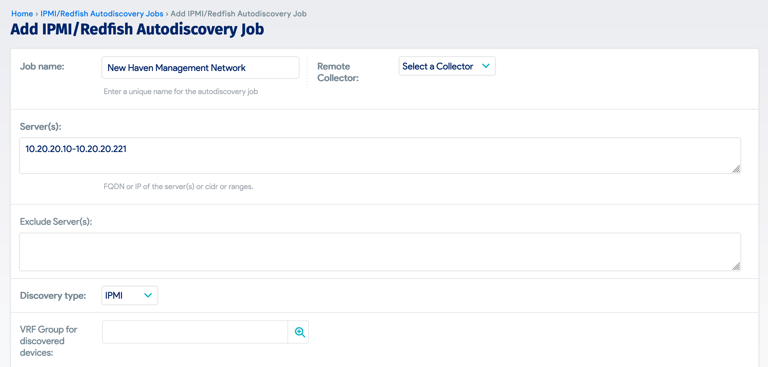 IPMI/Redfish Autodiscovery | Device42