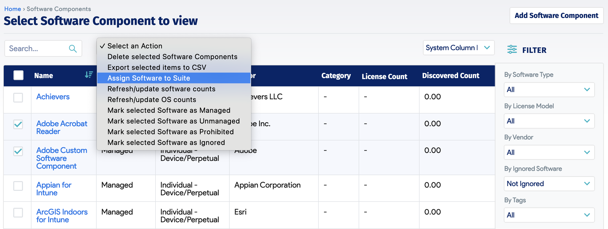 Merge and Assign Software Components | Device42