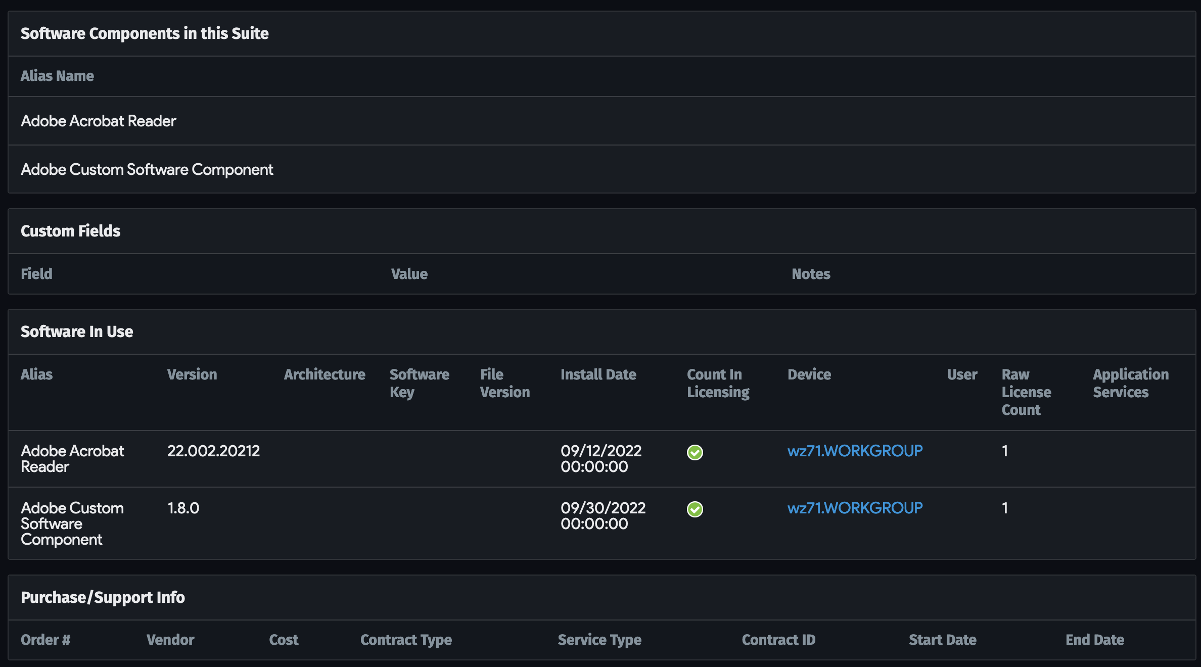 Merge and Assign Software Components | Device42