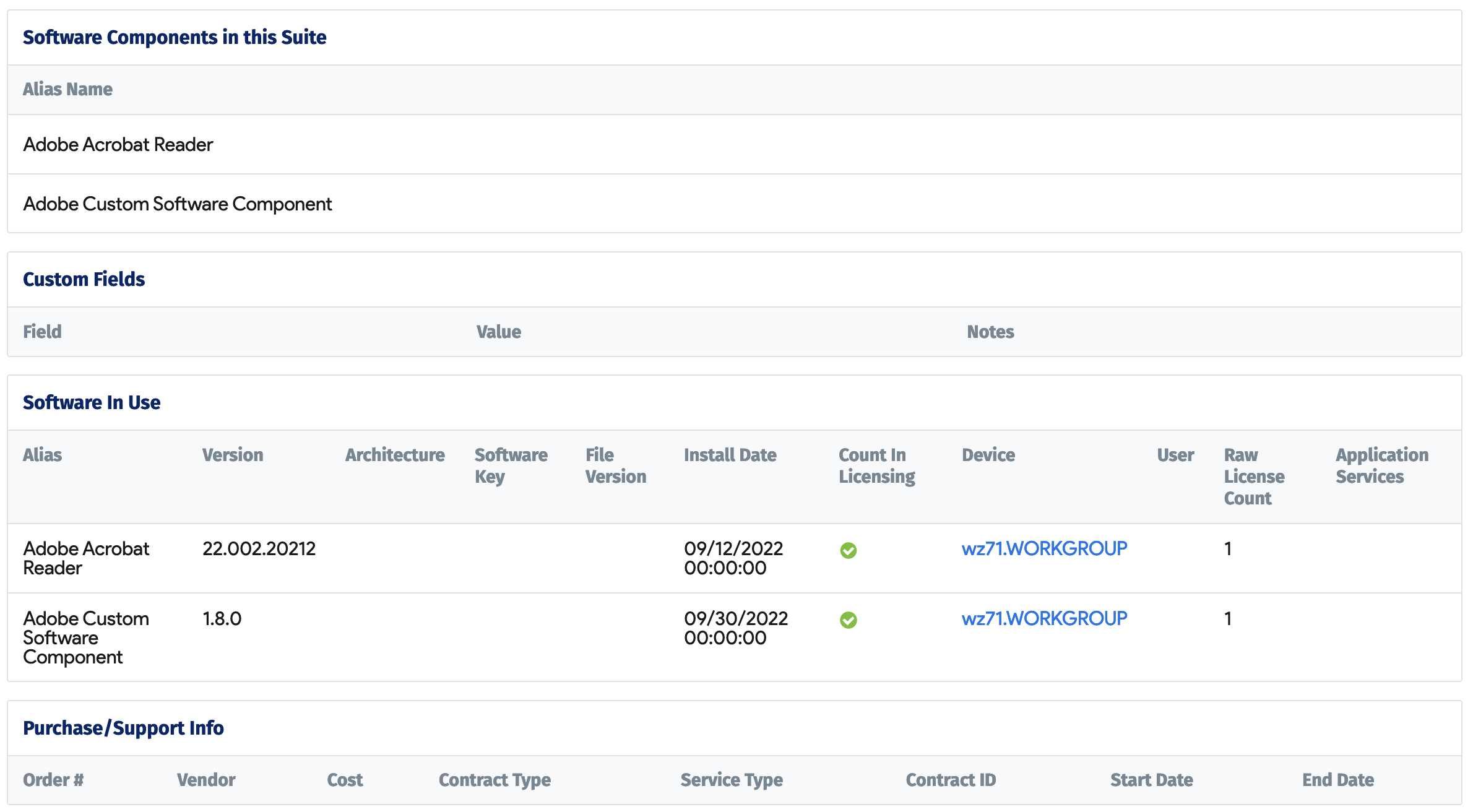 Merge and Assign Software Components | Device42