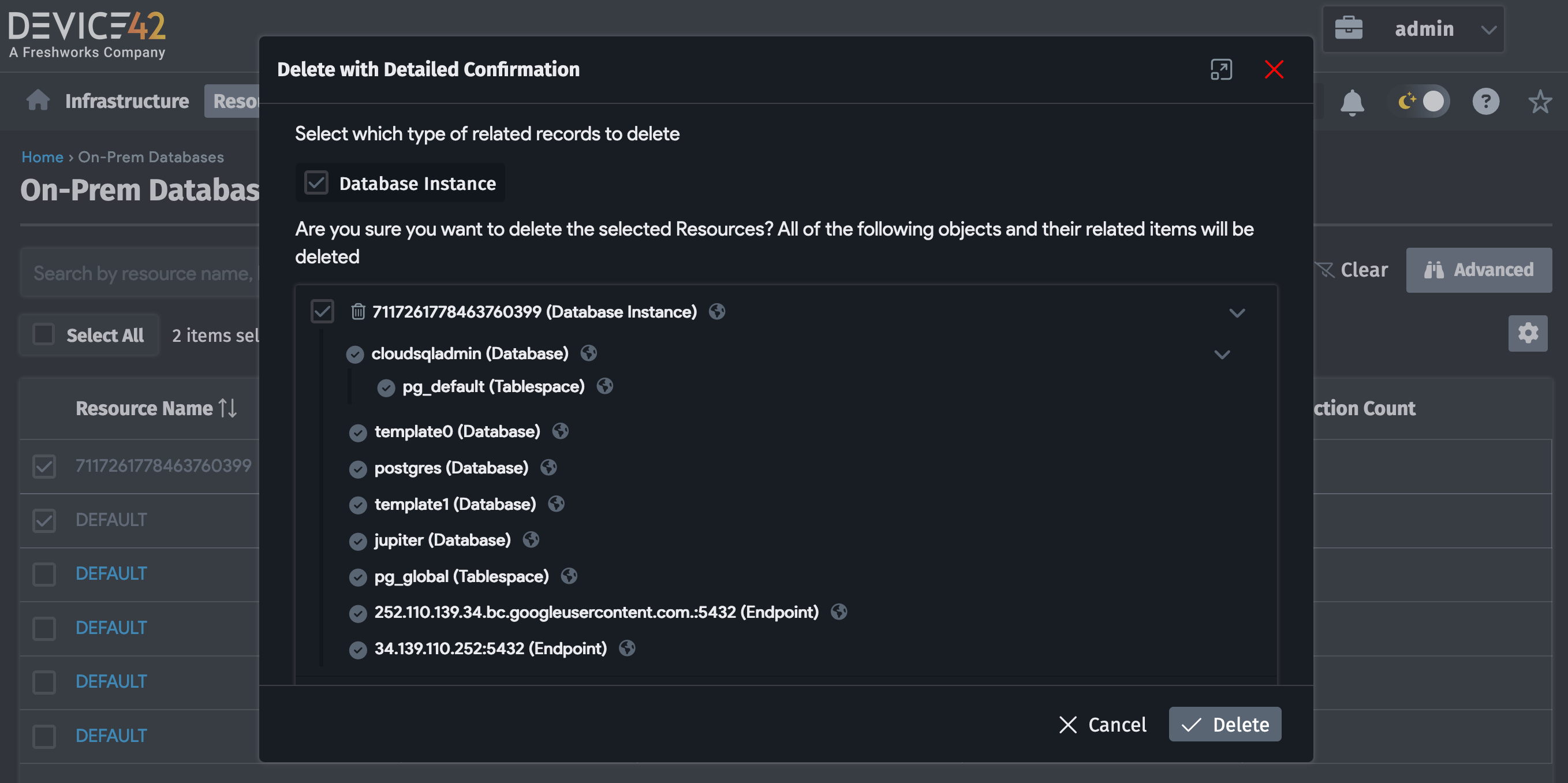 On-Prem Databases | Device42