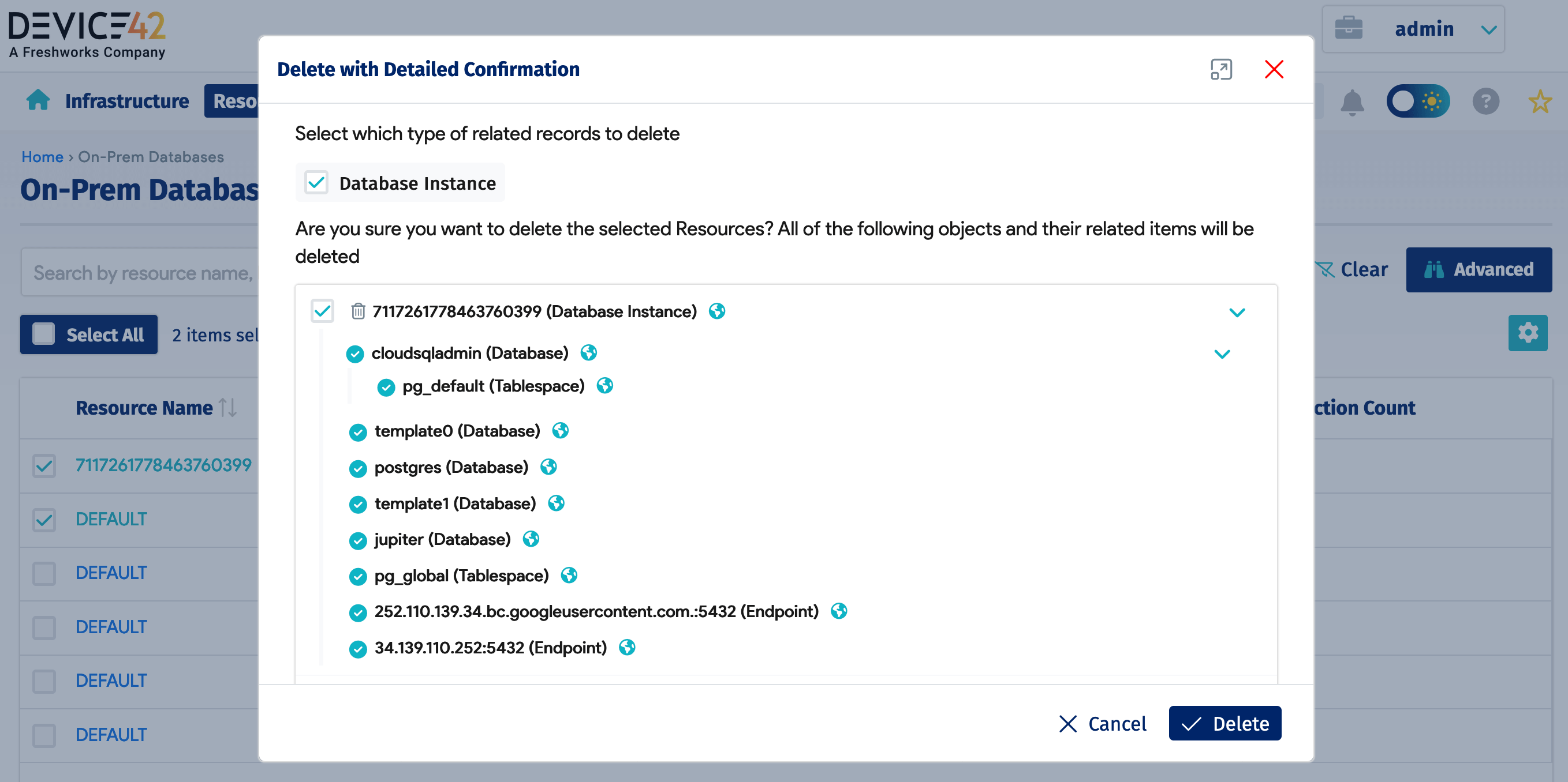 On-Prem Databases | Device42