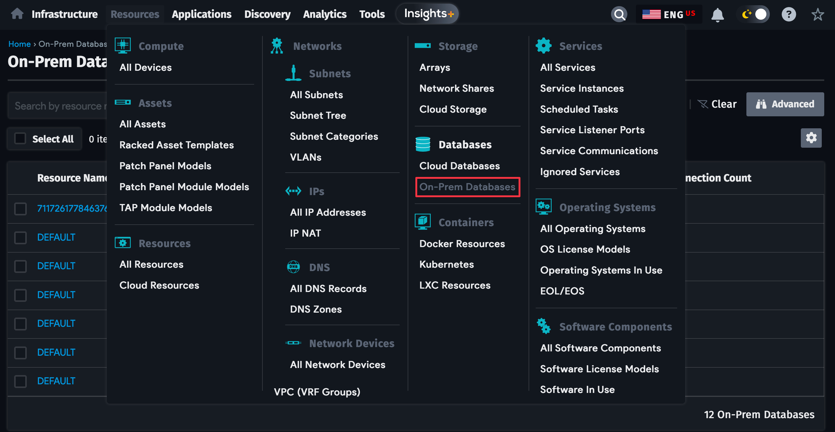 On-Prem Databases | Device42