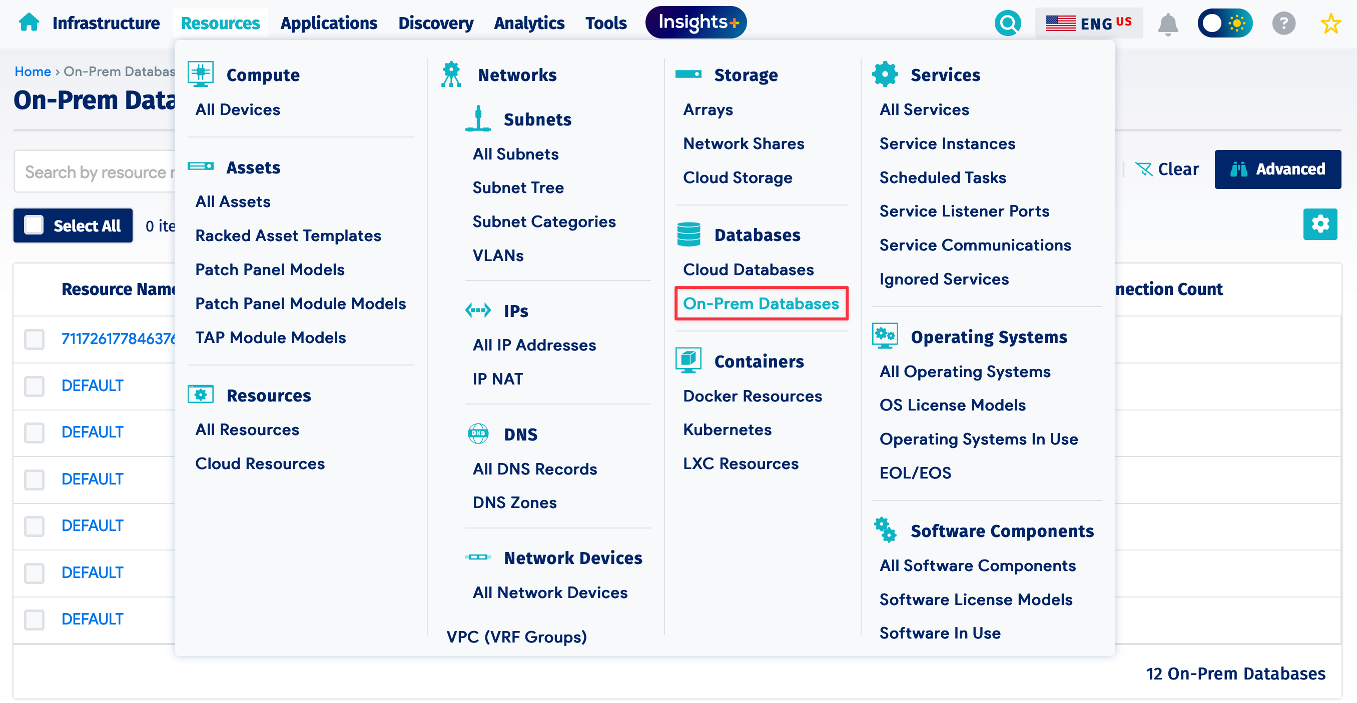 On-Prem Databases | Device42