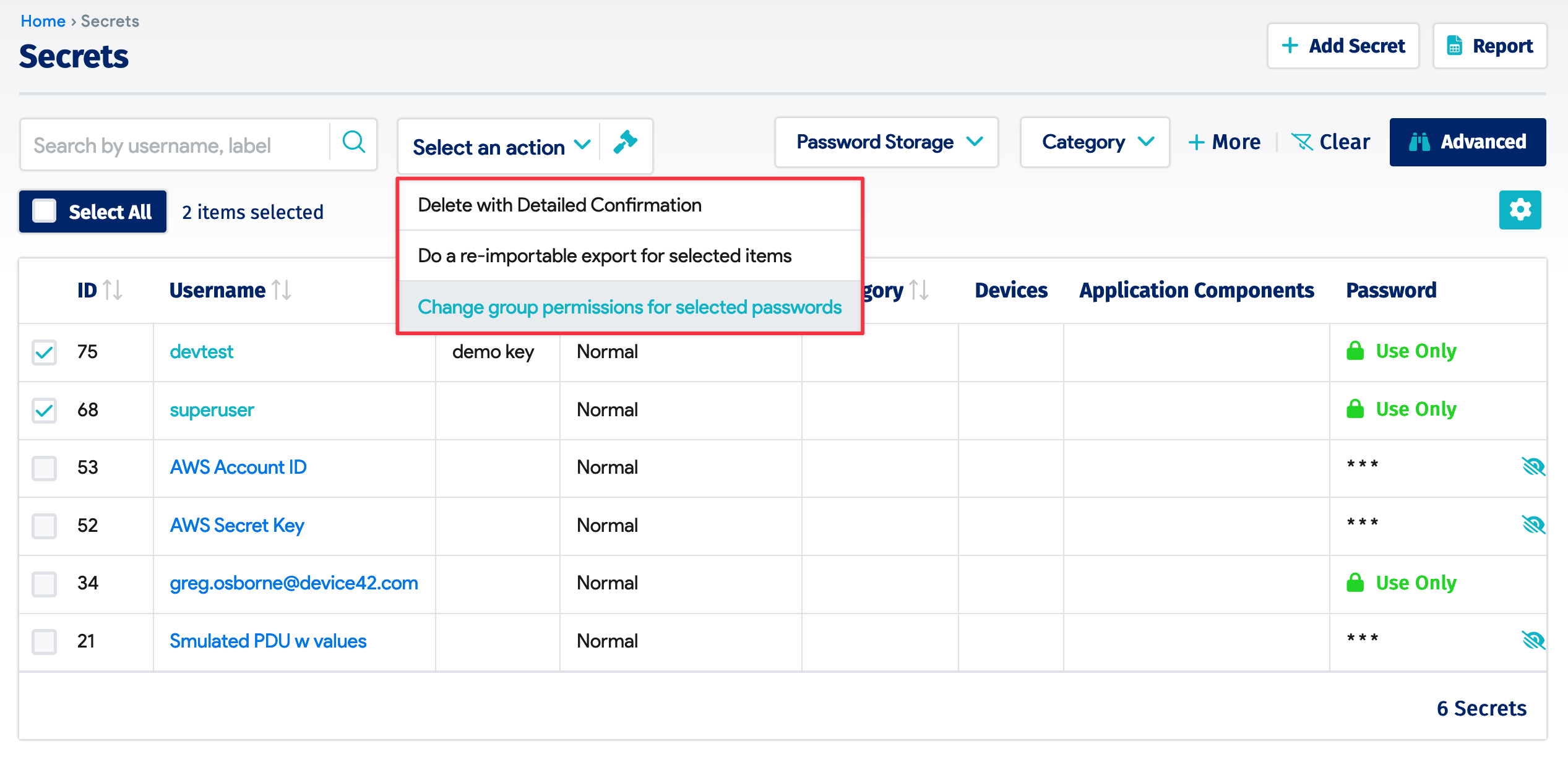 Secrets, Security, and Permissions | Device42