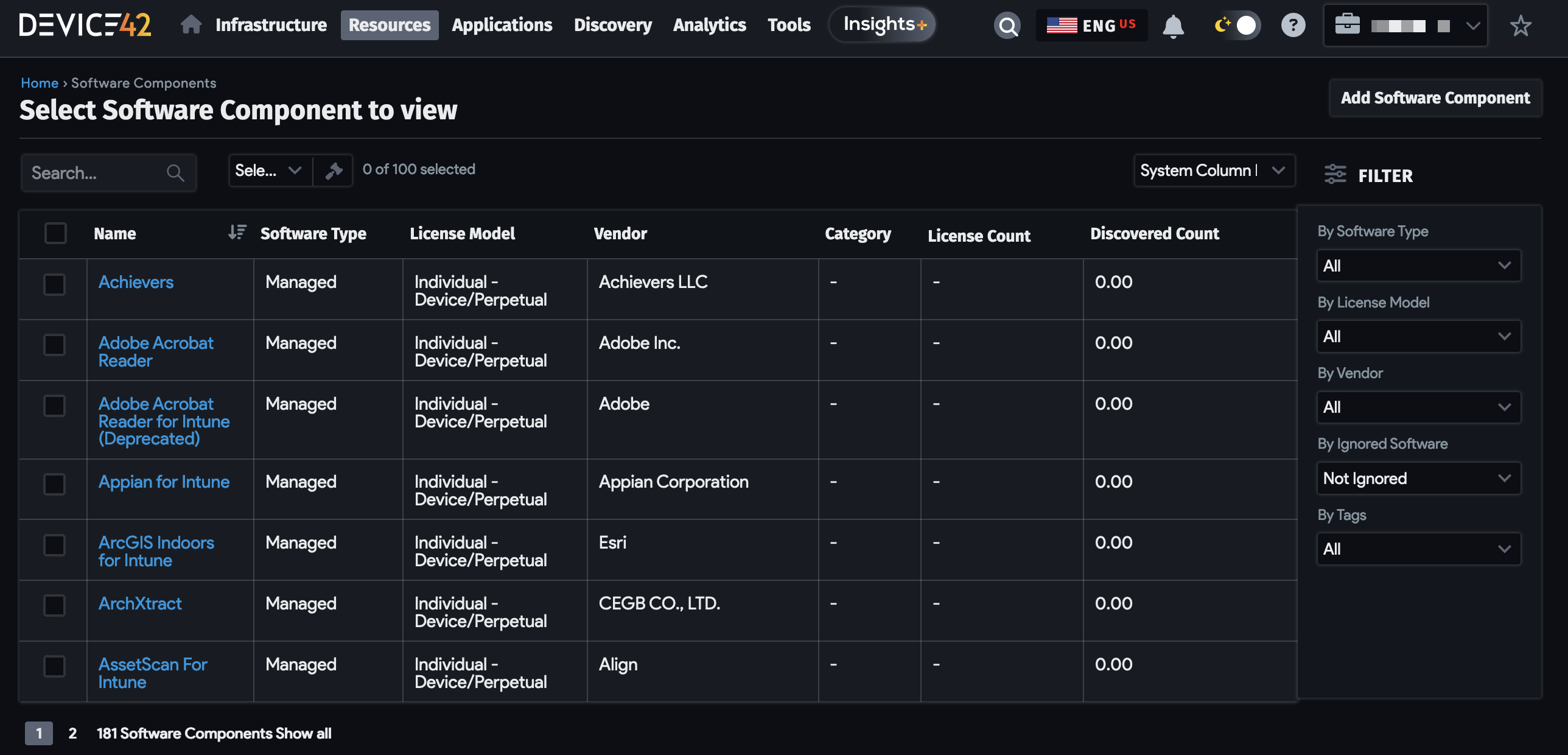 Software Components | Device42